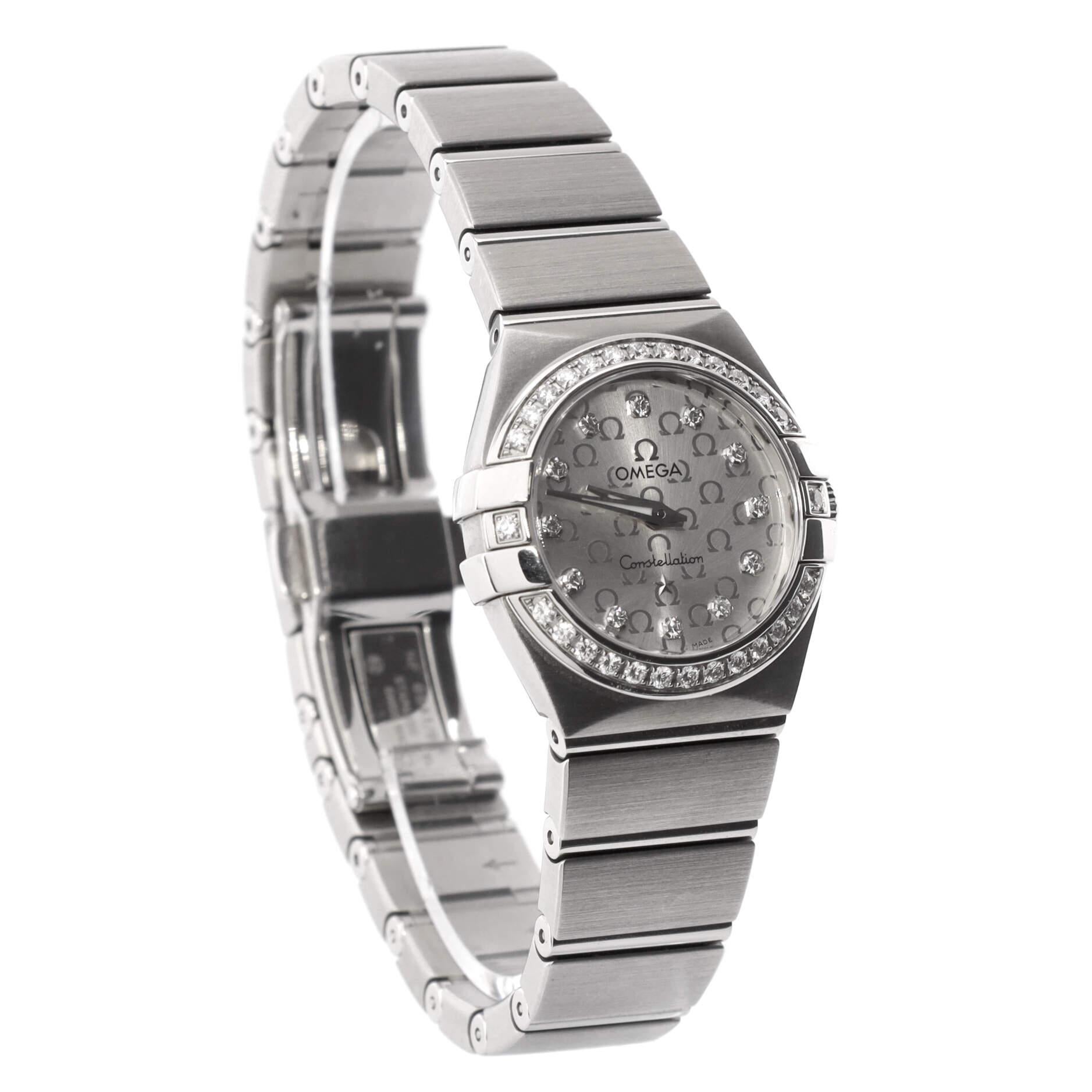 Omega Constellation Quartz Watch Stainless Steel with Diamond Bezel and ...