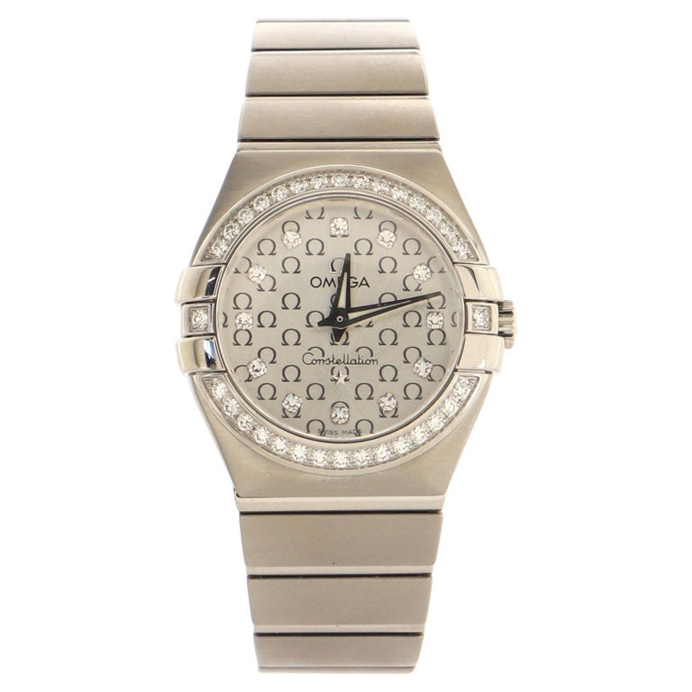 Omega Constellation Quartz Watch Stainless Steel with Diamond Bezel and ...