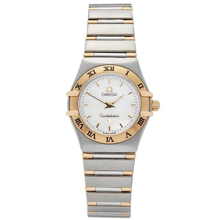 Omega Constellation Stainless Steel and 18 Karat Yellow Gold Women's 13627000 For Sale at 1stDibs