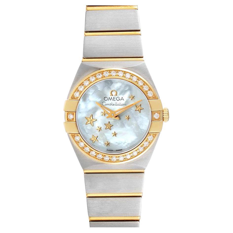 Omega Constellation Star Steel Yellow Gold Diamond Watch 123.25.24.60 ...