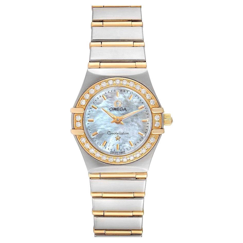 Omega Constellation 18 Karat Gold Diamond Automatic Watch For Sale at ...