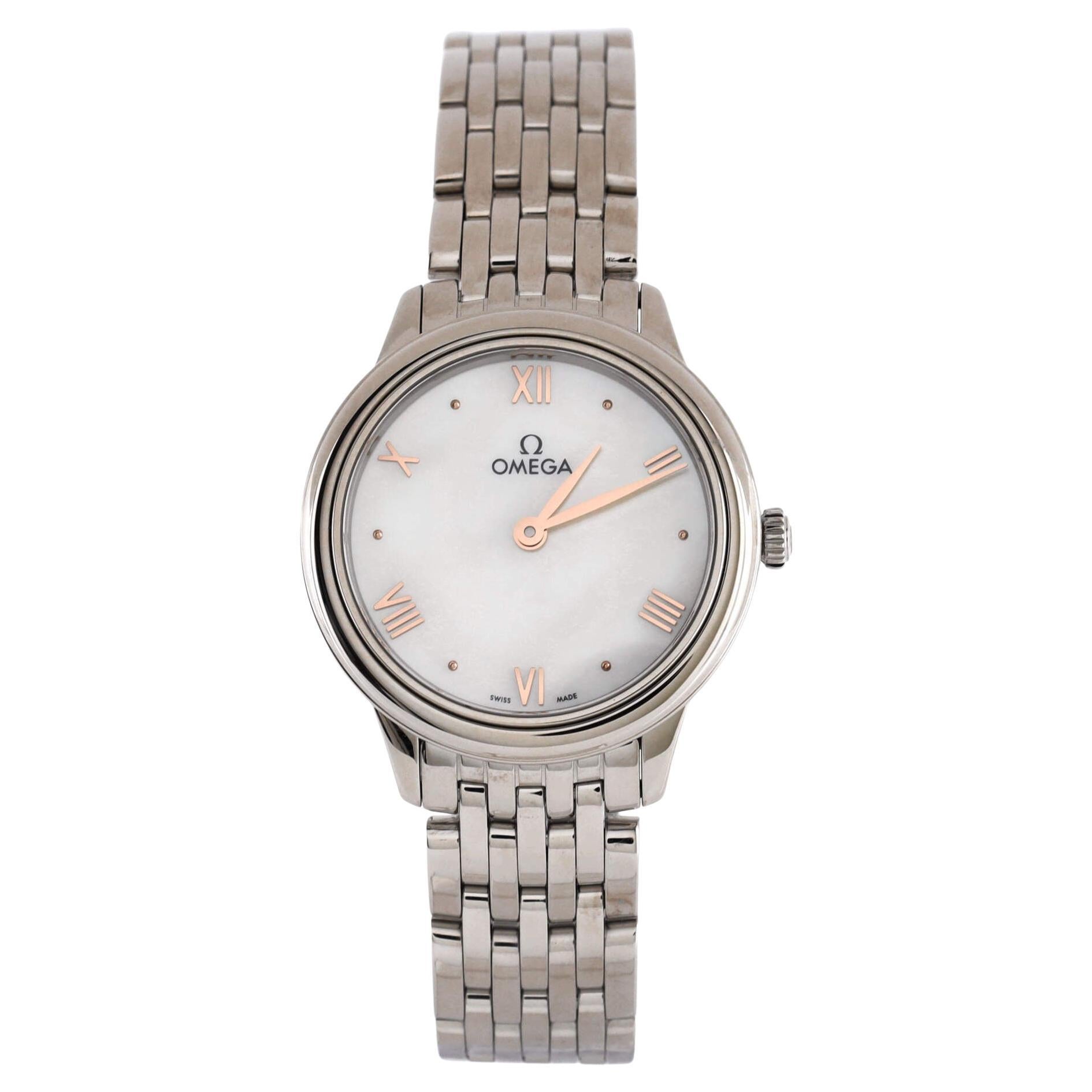 Omega De Ville Prestige Quartz Watch Stainless Steel with Mother of Pearl 24 at 1stDibs | omega ...