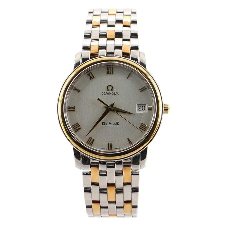 Omega De Ville Prestige Steel And Yellow Gold 43703500 Wristwatch at ...