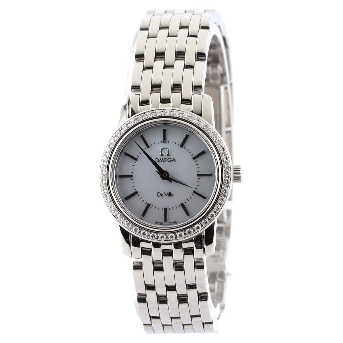 Omega De Ville Prestige Quartz Watch Stainless Steel with Diamond ...