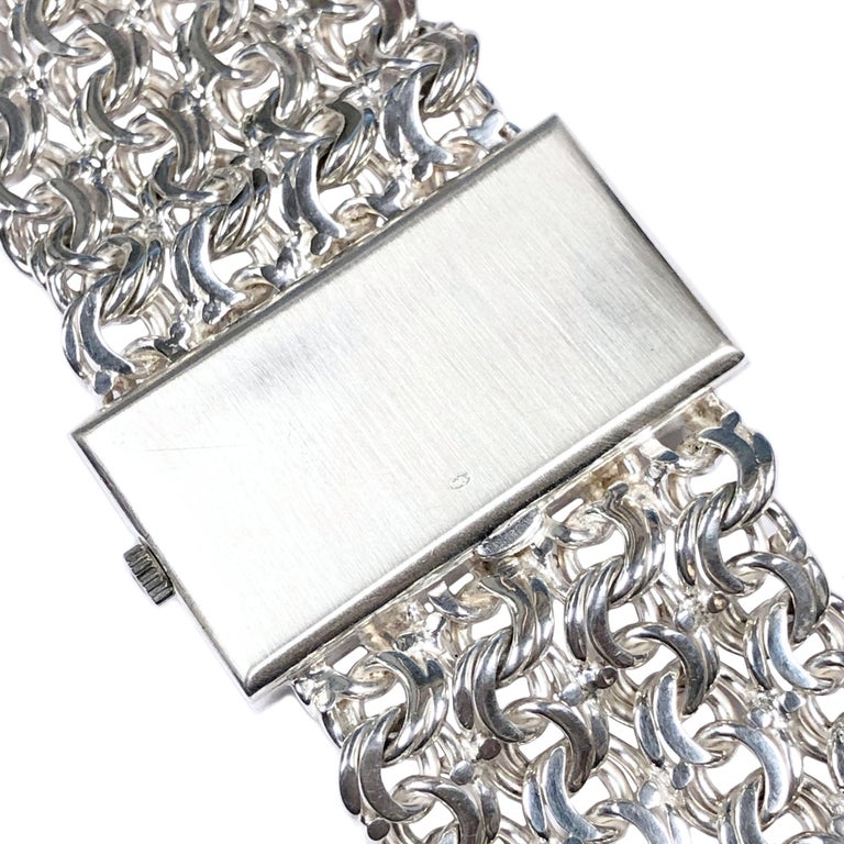 Omega De Ville Vintage Large Silver Mechanical Bracelet Watch at 1stDibs