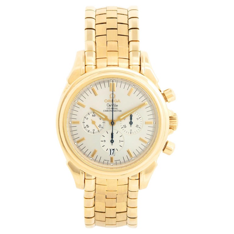Omega DeVille Men's Yellow Gold Co-Axial Chronograph Men's Watch 4141.30.00