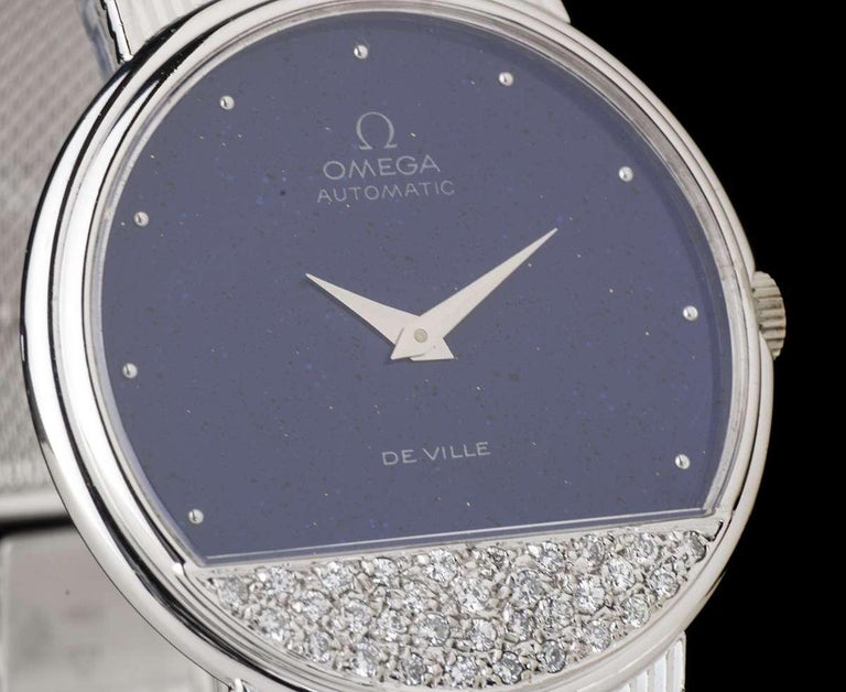Omega Diamond Lapis Lazuli DeVille Quartz Watch and Cufflinks and Ring ...