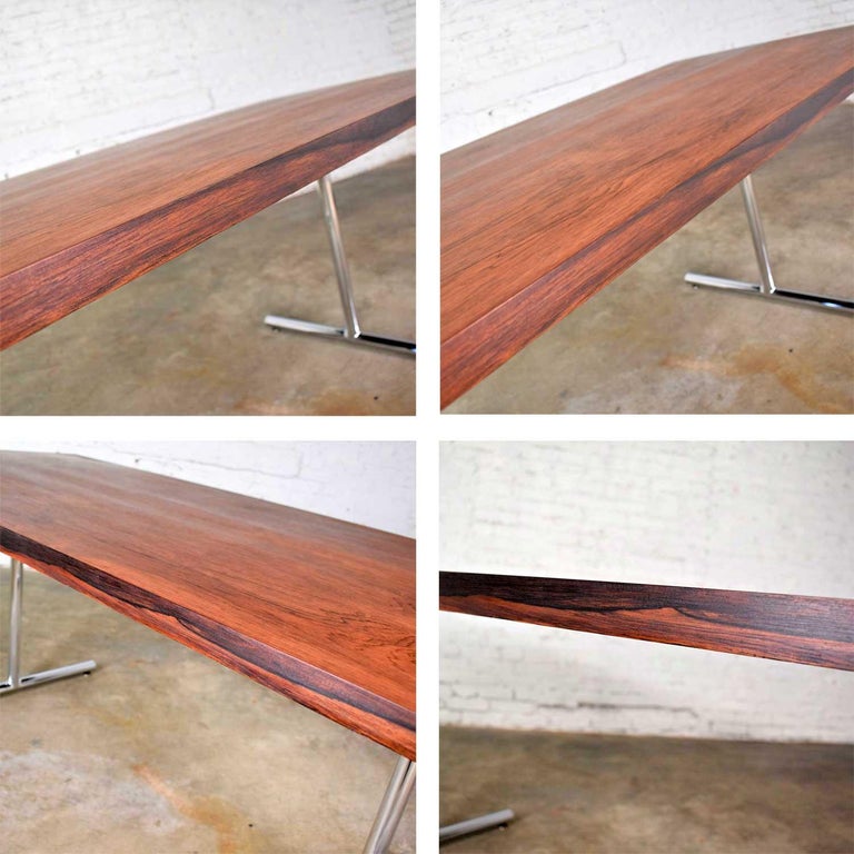 Omega Dining Table in Rosewood and Chrome Attributed to Hans ...