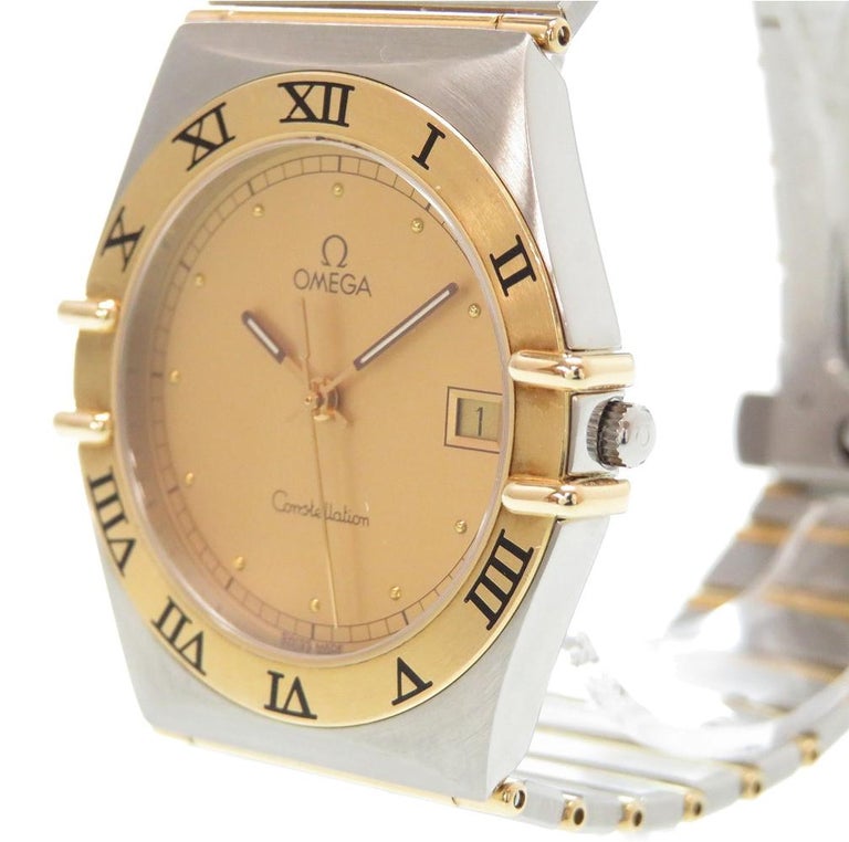 Omega Gold 18K Yellow Gold Stainless Steel Constellation Men's ...