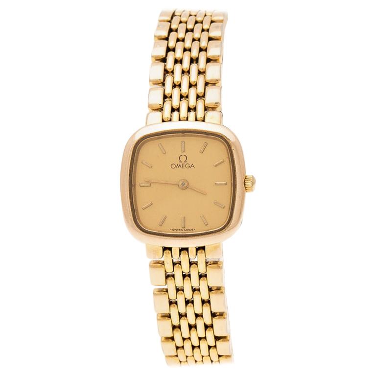 Omega Gold Plated Stainless Steel De Ville 795.0898.2 Women's ...