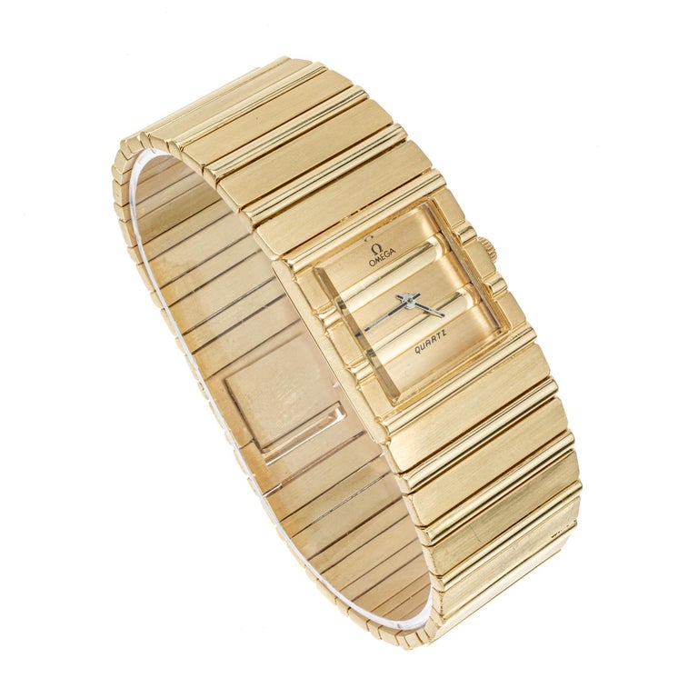 Omega King Midas Yellow Gold Quartz Men's Wristwatch For Sale at 1stDibs