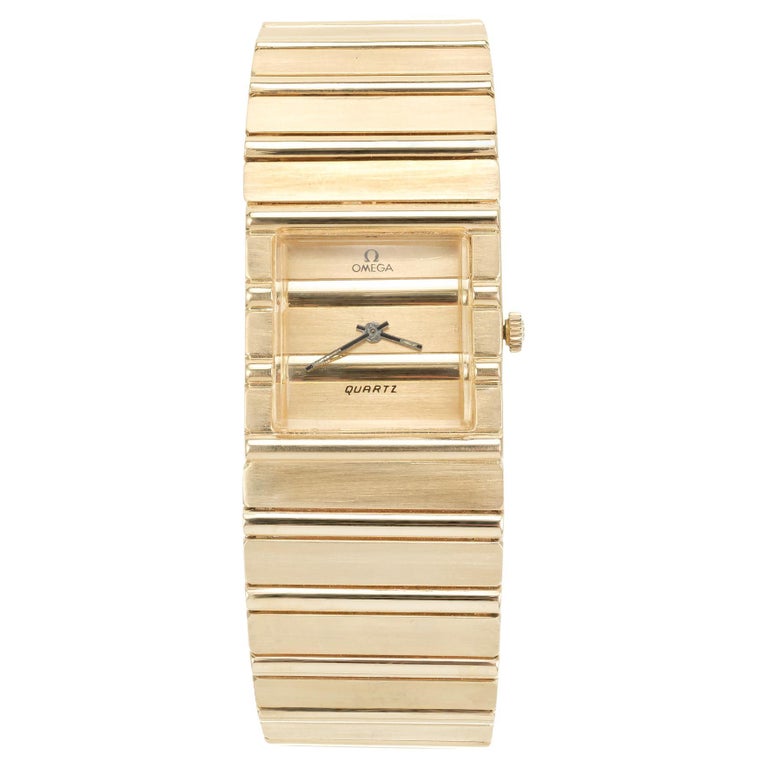 Omega King Midas Yellow Gold Quartz Men's Wristwatch For Sale at 1stDibs