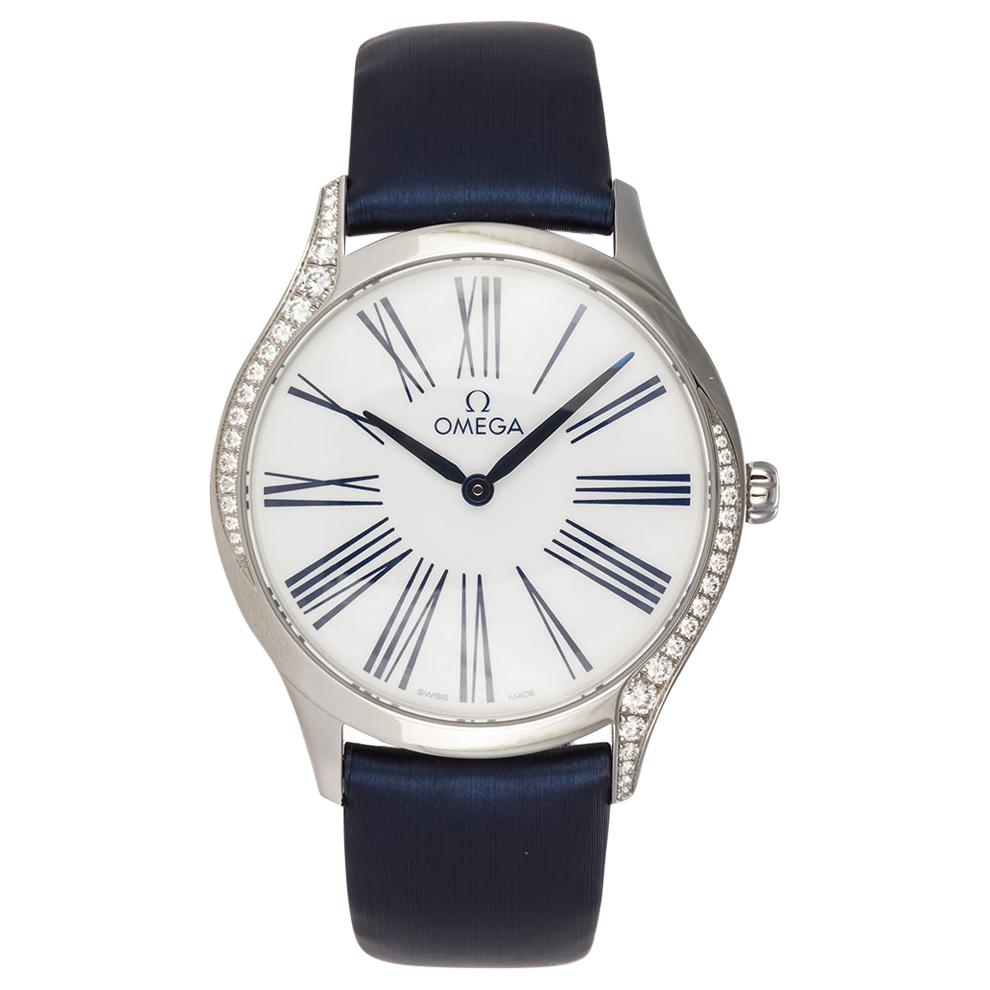 Omega Ladies Deville Tresor Quartz Stainless Steel Diamonds 428.17.36 ...