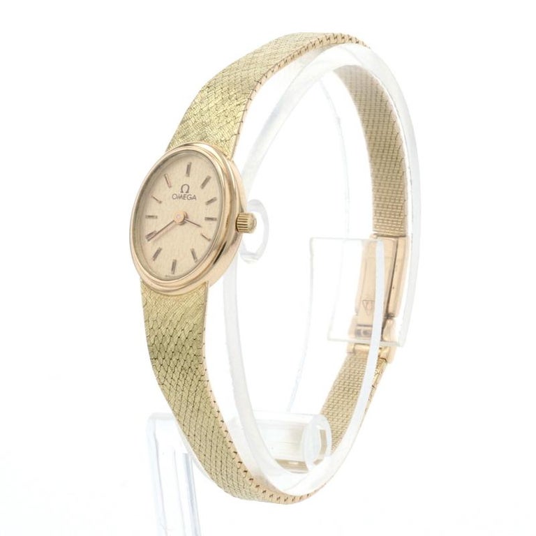 Omega Ladies Wristwatch, 14k Yellow Gold Quartz 1 Year Warranty For ...