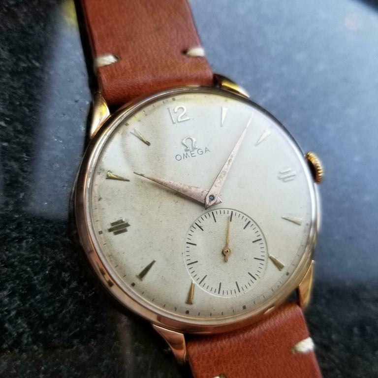 Omega Men's 18K Rose Gold Cal.265 Dress Watch circa 1947 Swiss Vintage ...