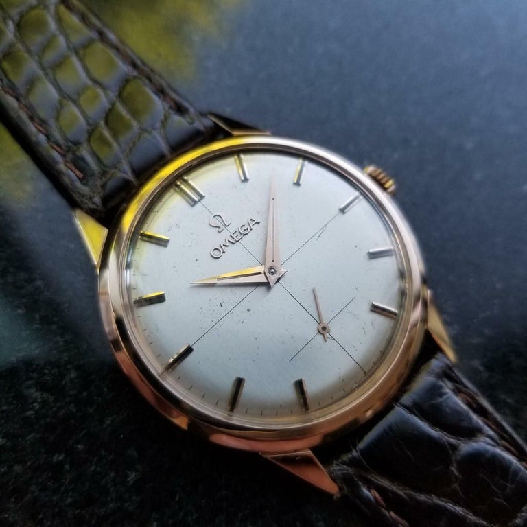 Omega Men's 18K Rose Gold cal.267 Manual Hand Wind Dress Watch c.1950s ...