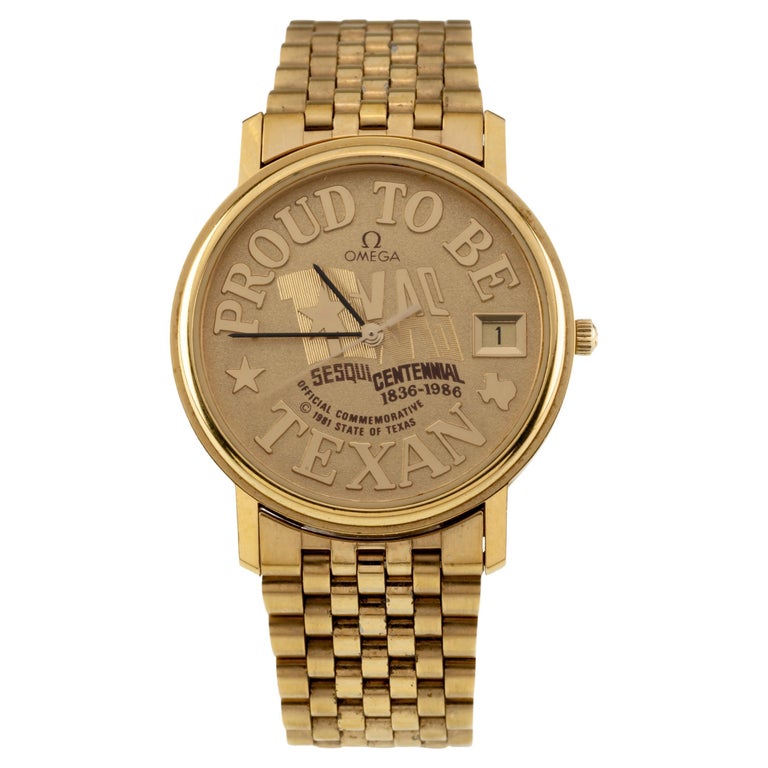 Omega Men's Gold-Plated Quartz "Proud to be Texan" Watch Cal 396 For ...
