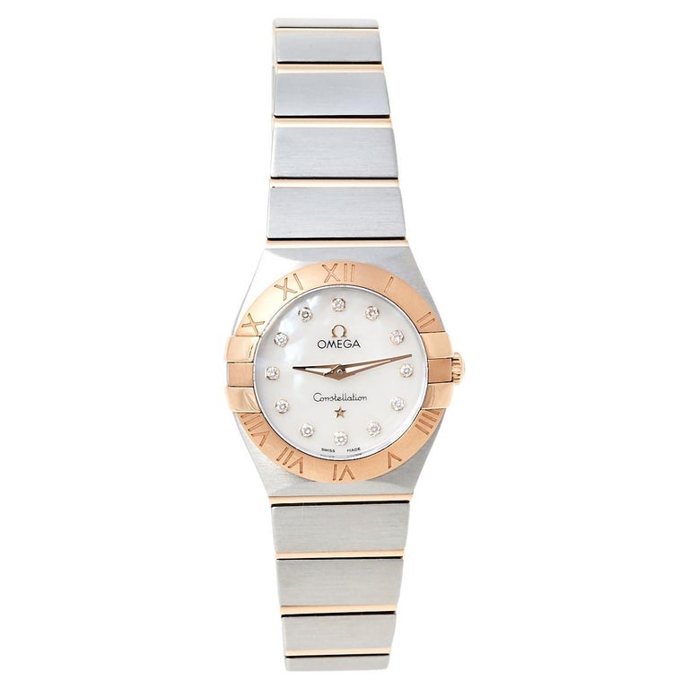 Omega Mother of Pearl 18K Stainless Steel Diamond Constellation 24 mm ...