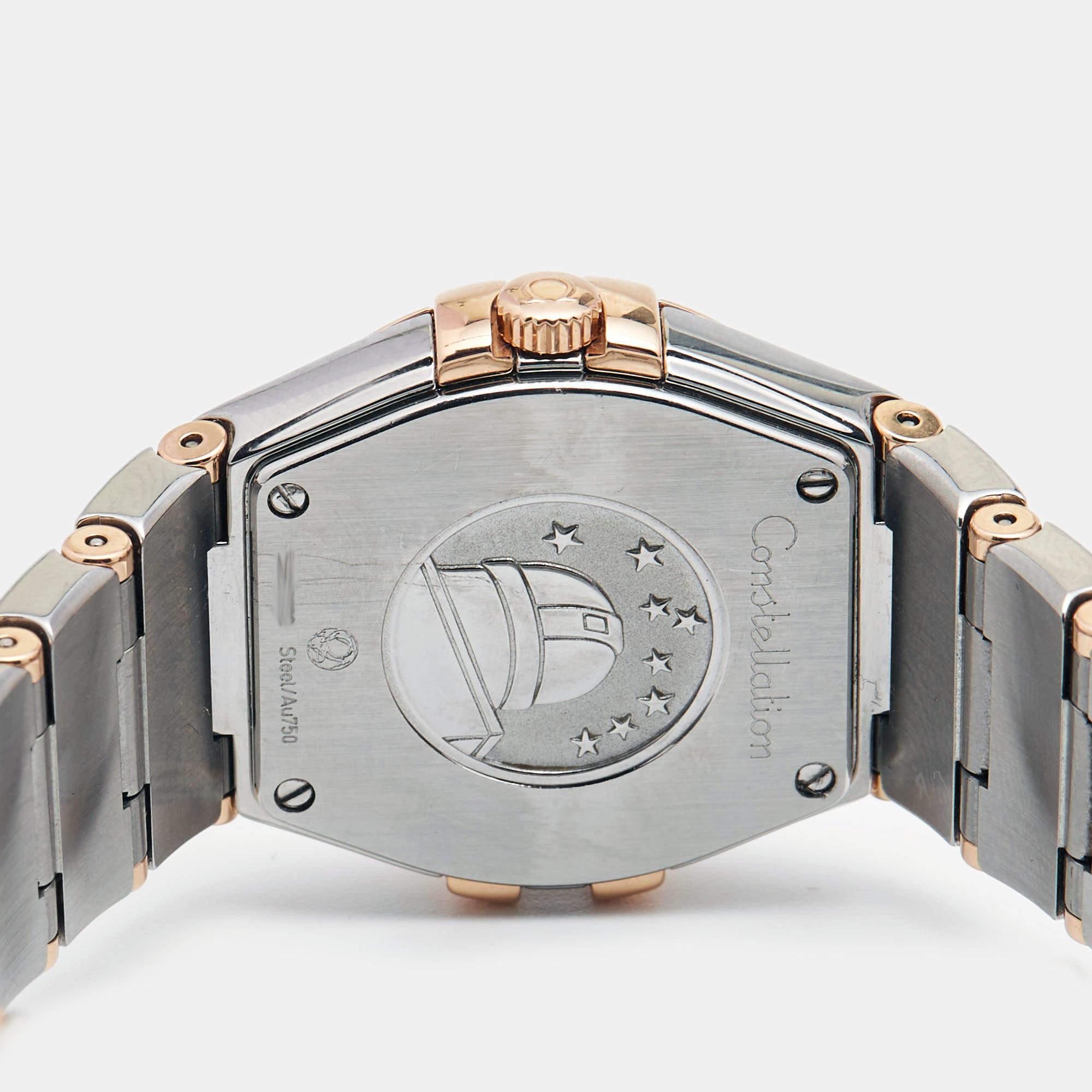 Omega Mother of Pearl Diamonds 18k Rose Gold Stainless Steel ...
