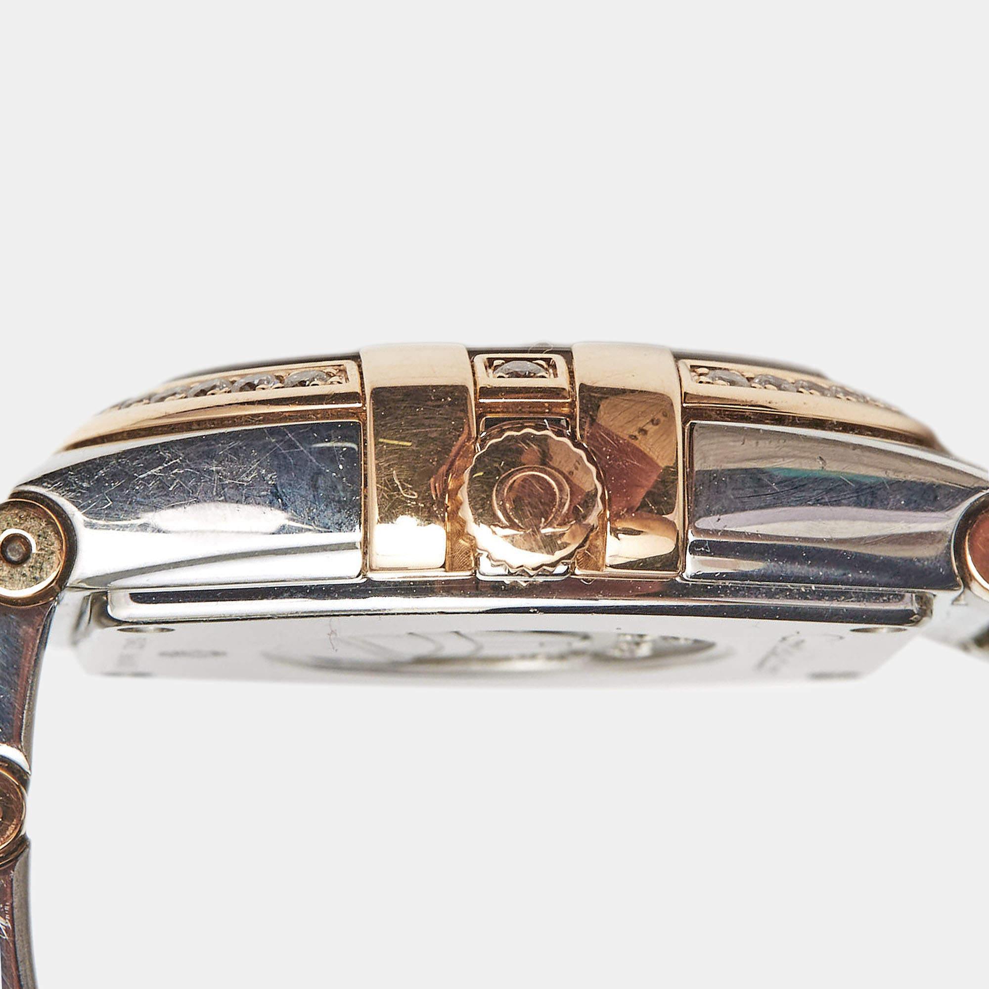 Omega Mother of Pearl Diamonds 18k Rose Gold Stainless Steel ...