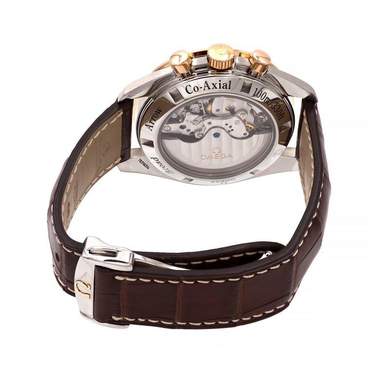 Omega Red Gold Stainless Steel Speedmaster Broad Arrow Chronograph ...