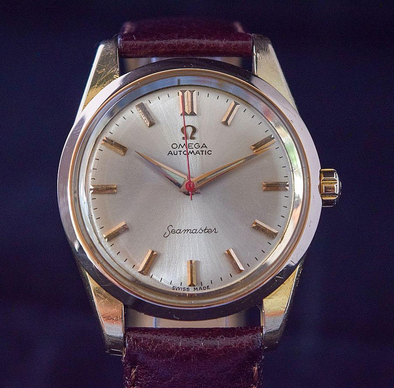 Omega Sea Master Automatic Rare 18 K Solid Pink Gold Case For Sale at ...