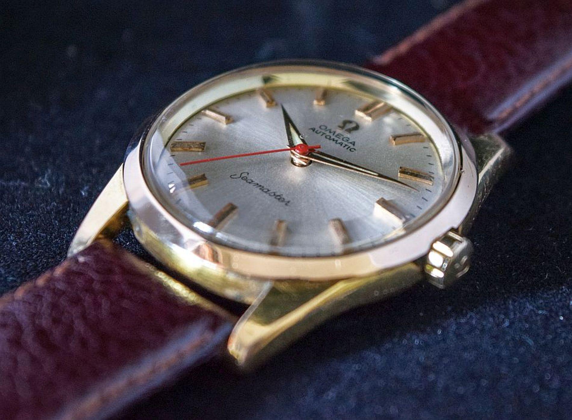 Omega Sea Master Automatic Rare 18 K Solid Pink Gold Case For Sale at ...