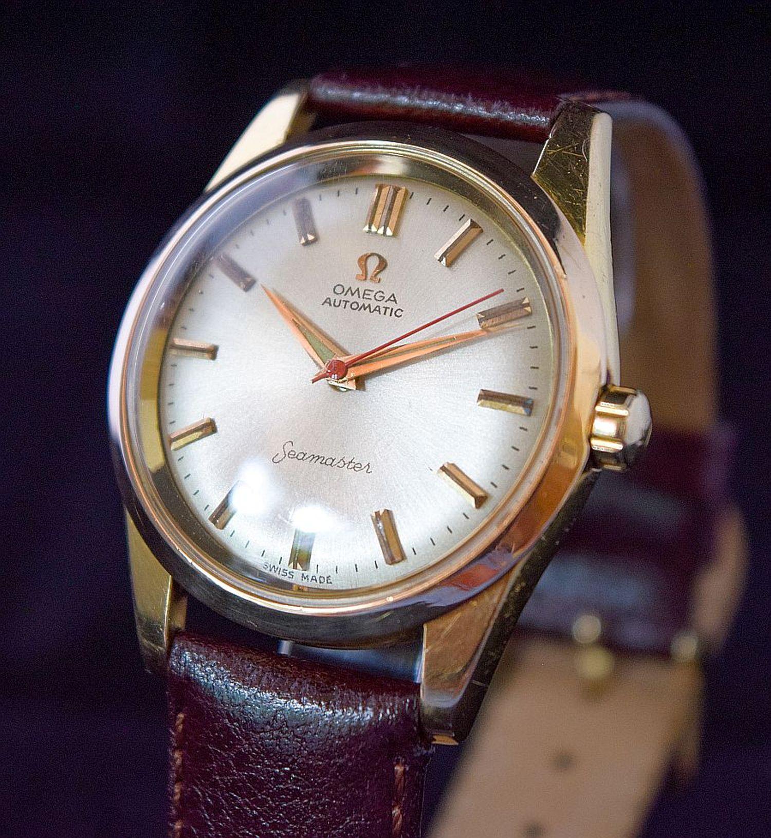 Omega Sea Master Automatic Rare 18 K Solid Pink Gold Case For Sale at ...
