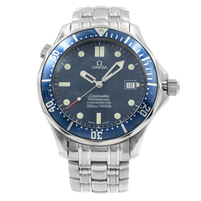 Omega Seamaster 2531.80 Steel Blue Wave Dial Automatic Men's Watch at ...