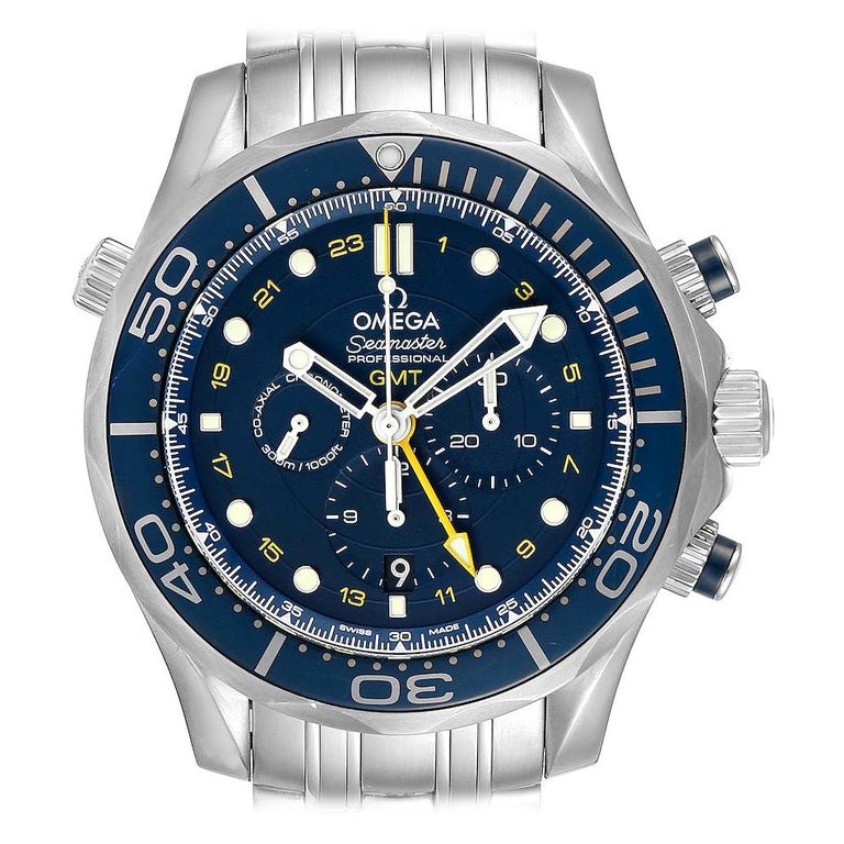 Omega Seamaster 300 GMT Chronograph Watch 212.30.44.52.03.001 Box Card ...