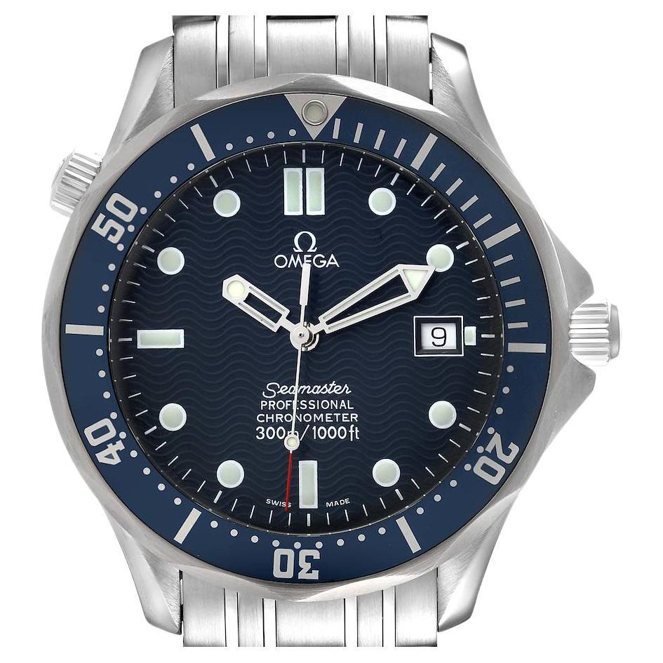 Omega Seamaster GMT White Wave Dial Watch 2538.20.00 Card For Sale at ...