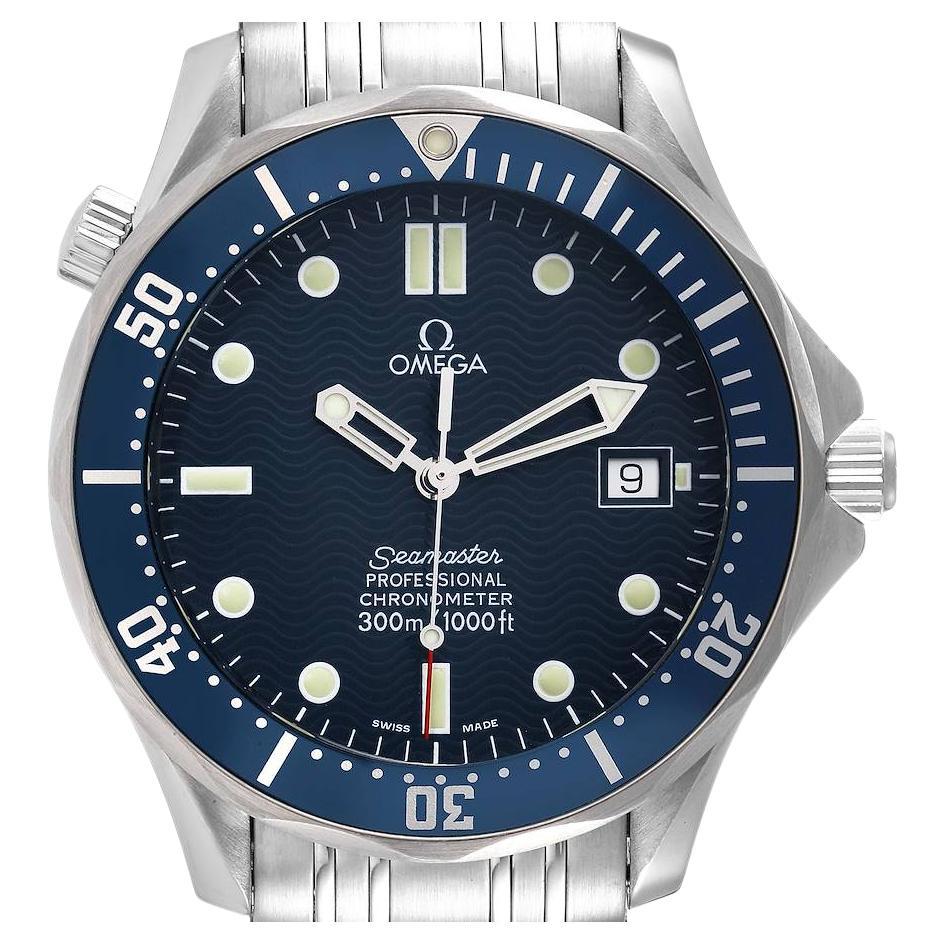 Omega Seamaster 40 Years James Bond Blue Dial Watch 2537.80.00 Box Card ...