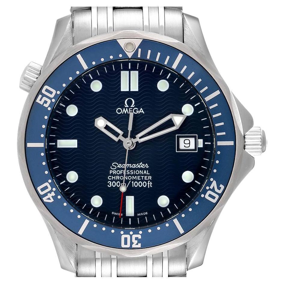 Omega Seamaster Midsize Steel Electric Blue Dial Watch 2554.80.00 at ...
