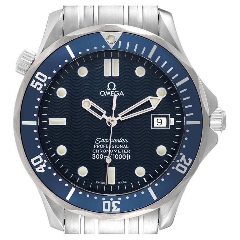 Omega Seamaster 300m Blue Dial Steel Mens Watch 2531.80.00 Card at 1stDibs