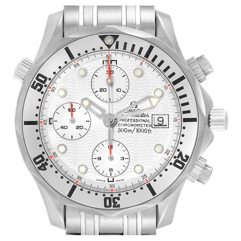 Omega Seamaster 300M Chronograph Steel White Dial Mens Watch 2598.20.00 ...