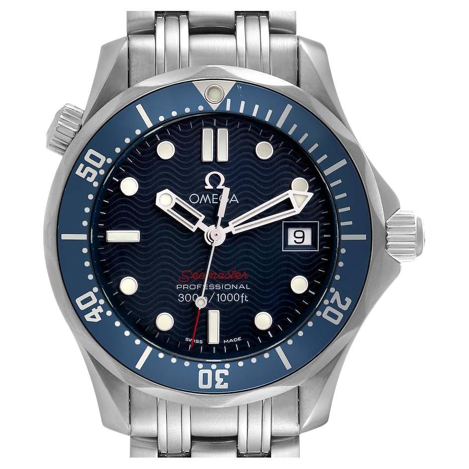 Omega Seamaster 300M Stainless Steel Blue Dial Quartz Mens Watch 2265. ...