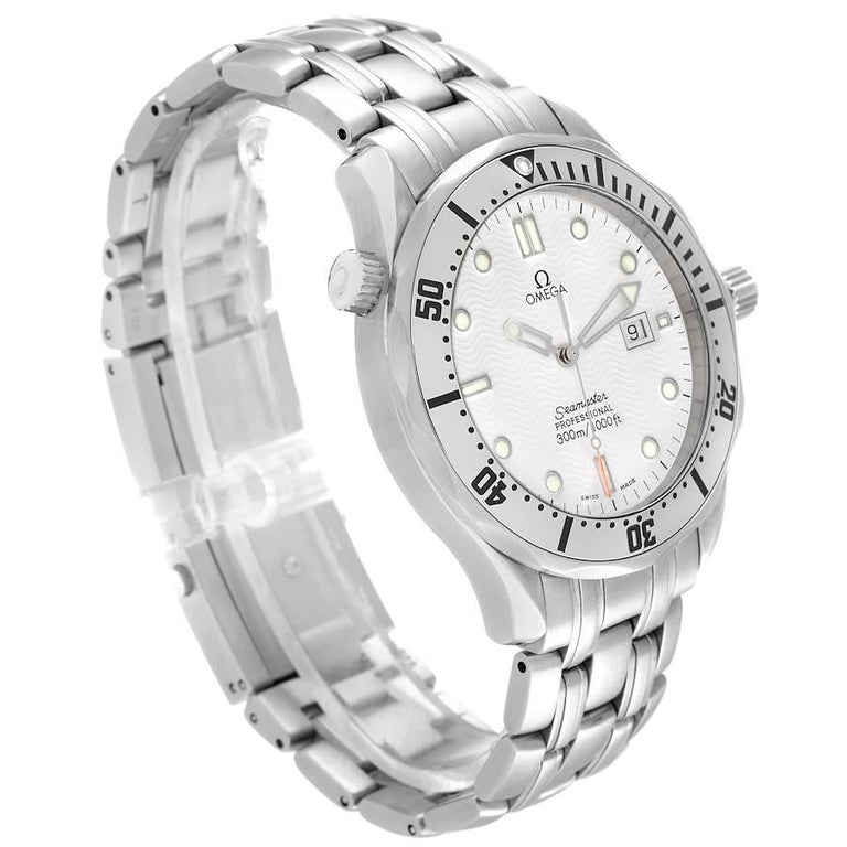 Omega Seamaster 300m White Wave Dial 41mm Mens Watch 2542.20.00 For ...