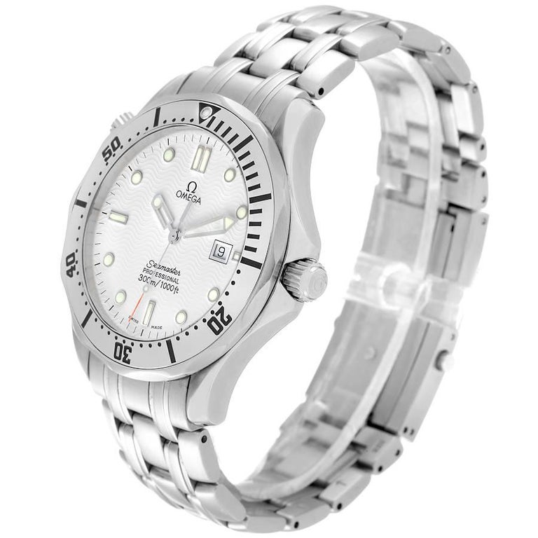 Omega Seamaster 300m White Wave Dial 41mm Mens Watch 2542.20.00 For ...