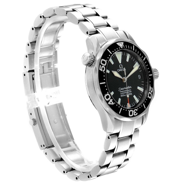 Omega Seamaster Midsize Black Wave Dial Steel Watch 2252.50.00 For Sale ...