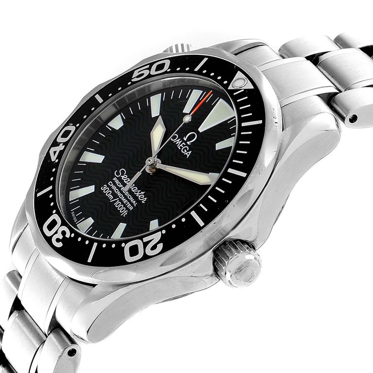 Omega Seamaster Midsize Black Wave Dial Steel Watch 2252.50.00 For Sale ...