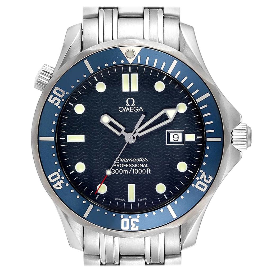 Omega Seamaster 41 Bond Blue Wave Dial Steel Men's Watch 2541.80.00 For ...
