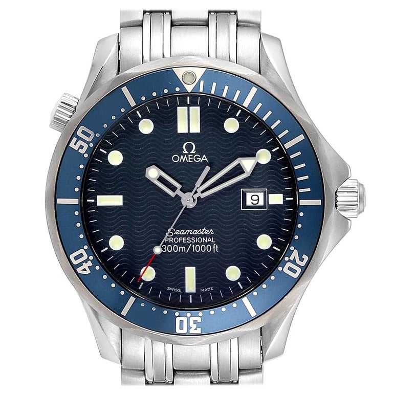 Omega Seamaster 41 Bond Blue Wave Dial Steel Men's Watch 2541.80.00 For ...