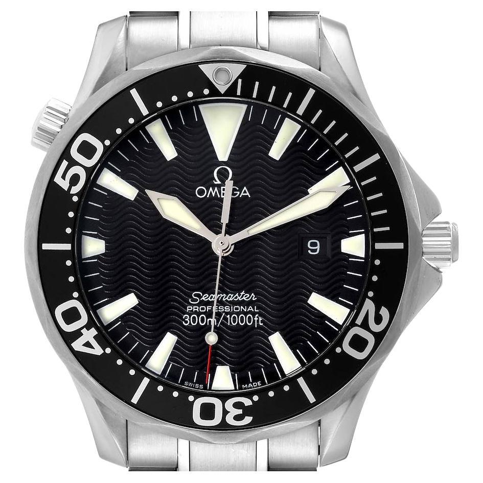 Omega Seamaster GMT White Wave Dial Watch 2538.20.00 Card For Sale at ...
