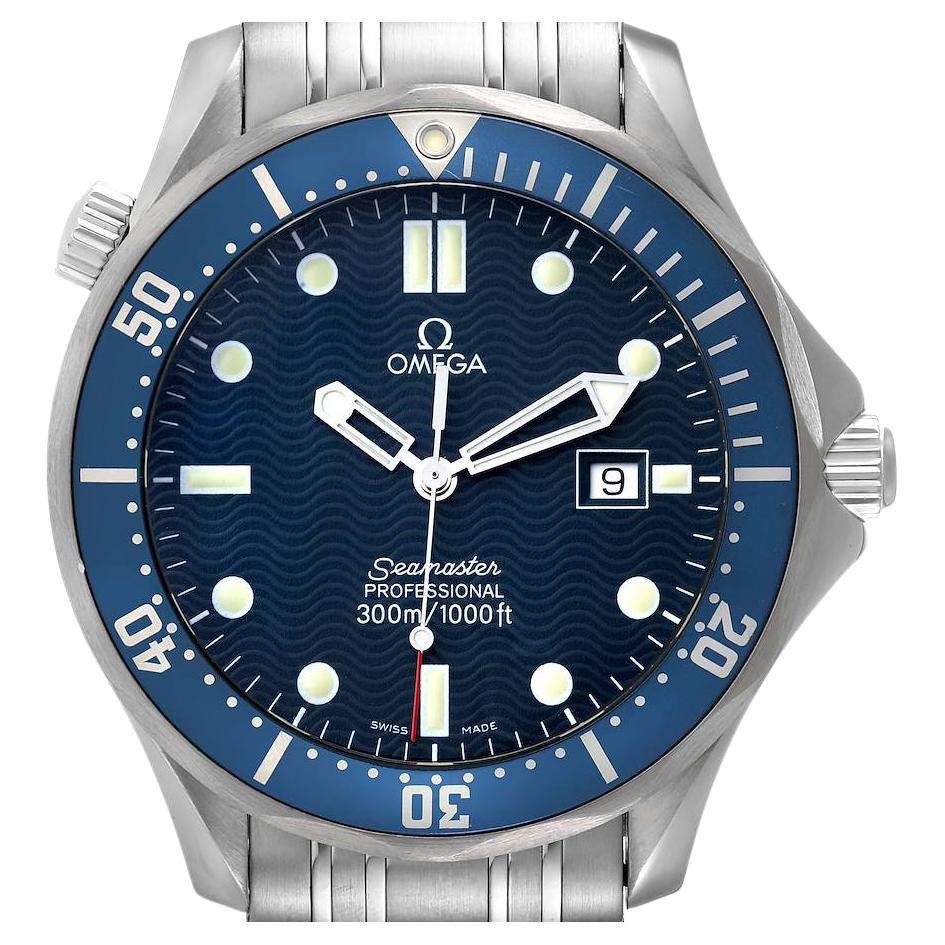 Omega Seamaster GMT White Wave Dial Watch 2538.20.00 Card For Sale at ...