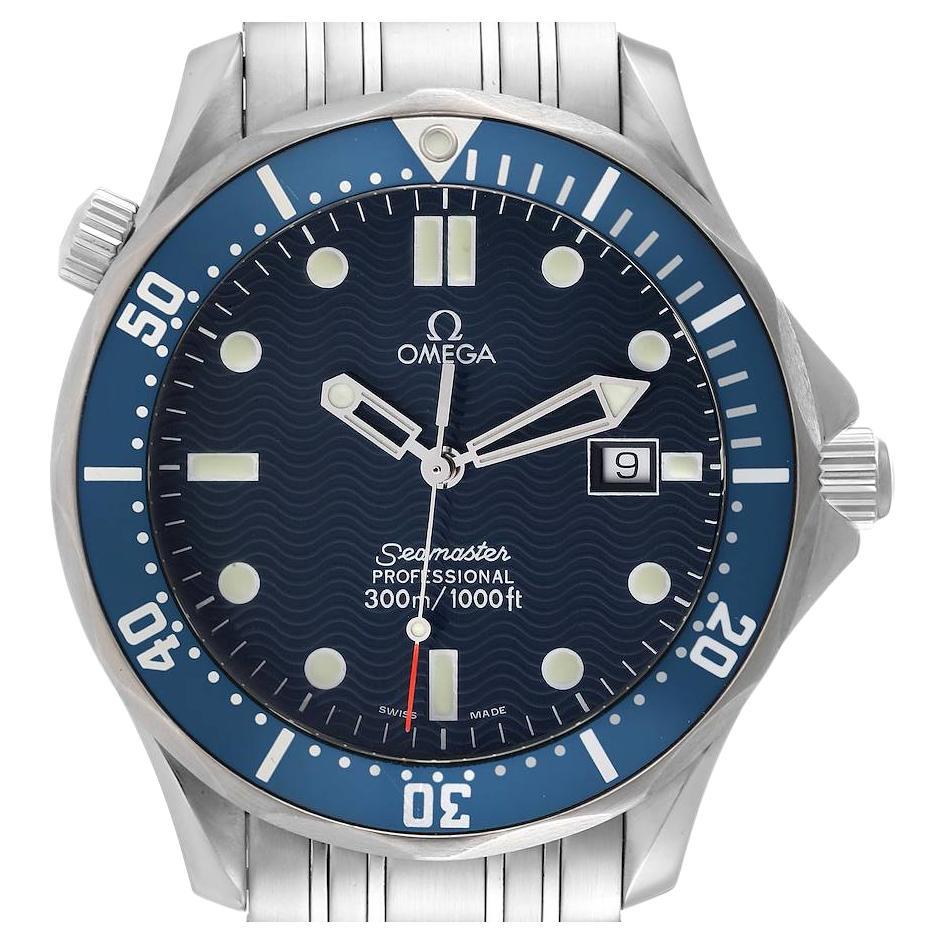 Omega Seamaster 41mm James Bond Blue Dial Steel Watch 2541.80.00 at 1stDibs