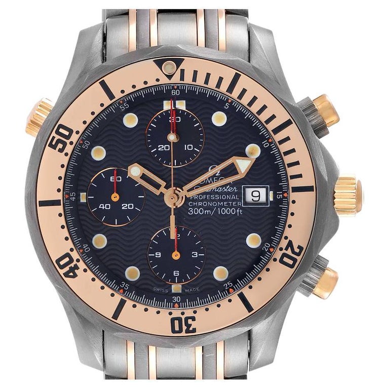 Omega Seamaster Titanium 18K Rose Gold Mens Watch 2296.80.00 For Sale ...
