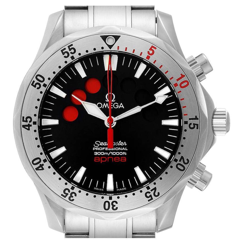 Omega Seamaster Apnea Jacques Mayol Black Dial Watch 2595.50.00 Card ...