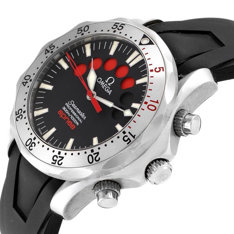 Omega Seamaster Apnea Jacques Mayol Black Dial Watch 2595.50.00 Card ...