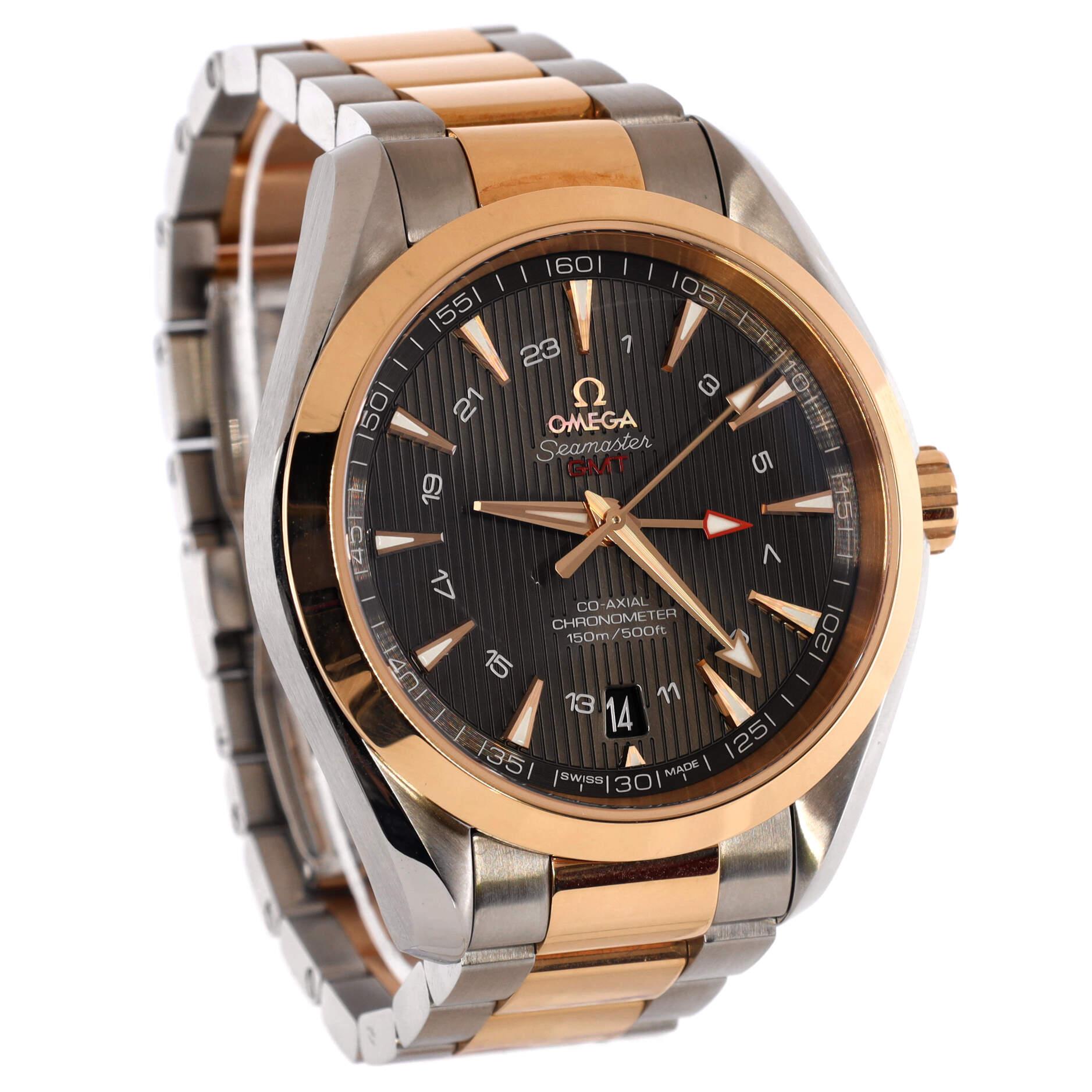 Omega Seamaster Aqua Terra 150m Co‑Axial Chronometer GMT Automatic ...