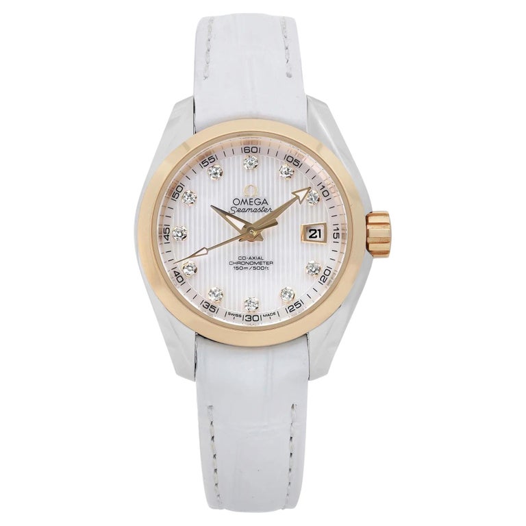 Omega Seamaster Aqua Terra 18K Gold MOP Dial Ladies Watch 231.23.30.20 ...